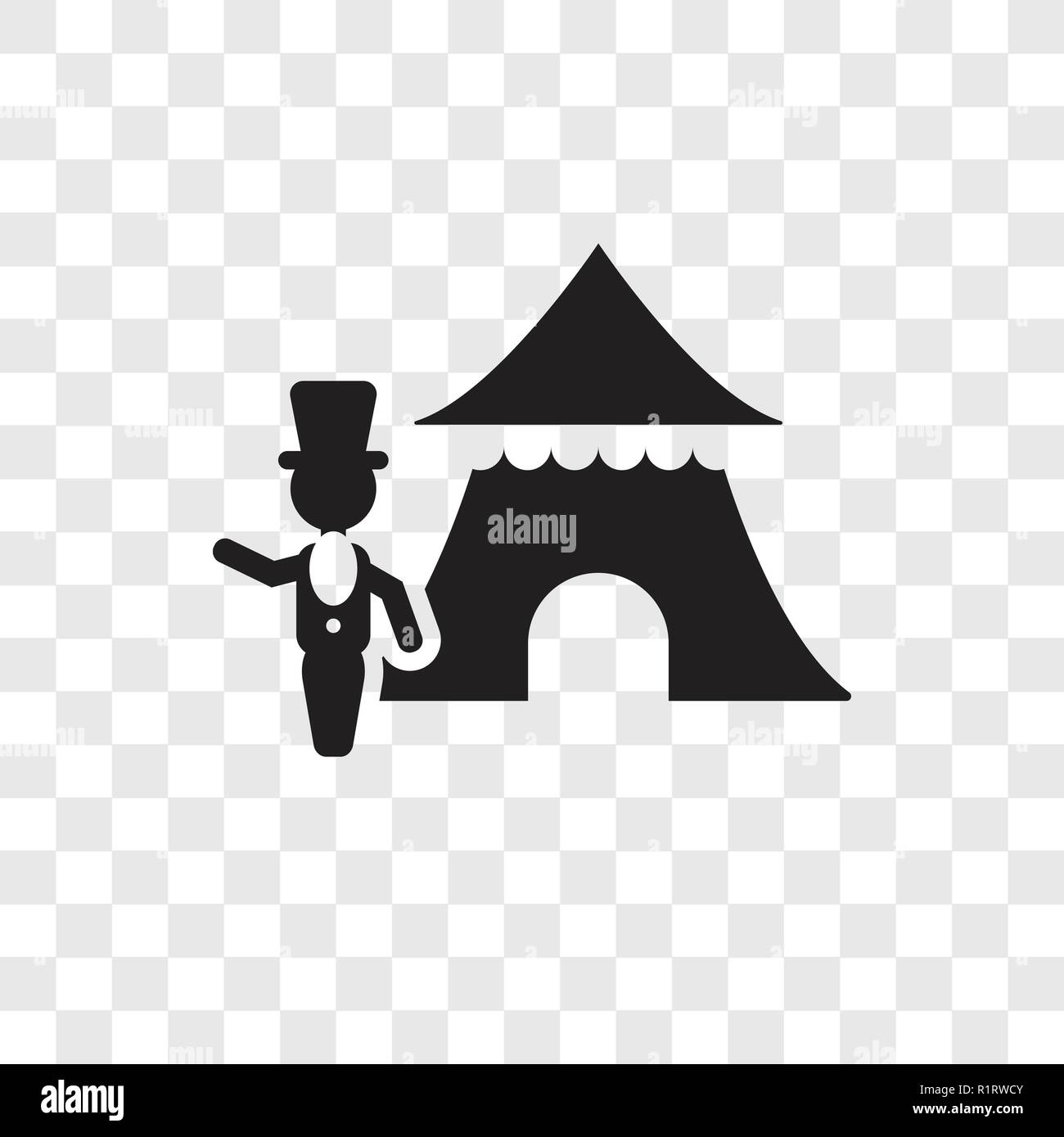Ringmaster man vector icon isolated on transparent background ...