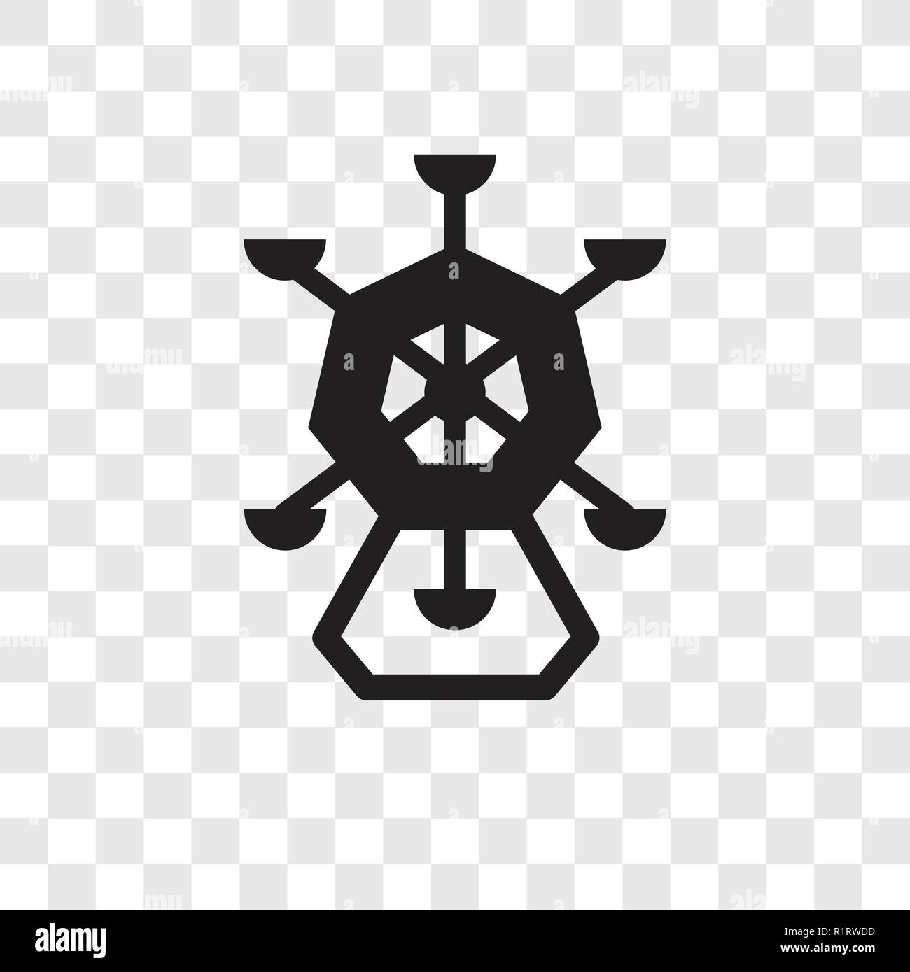 Ferris Wheel vector icon isolated on transparent background, Ferris ...