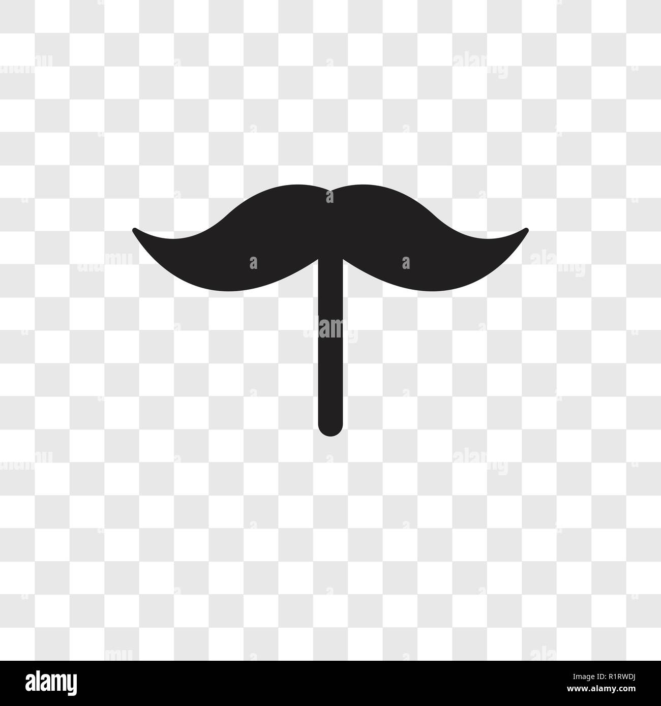 Moustache vector icon isolated on transparent background, Moustache ...