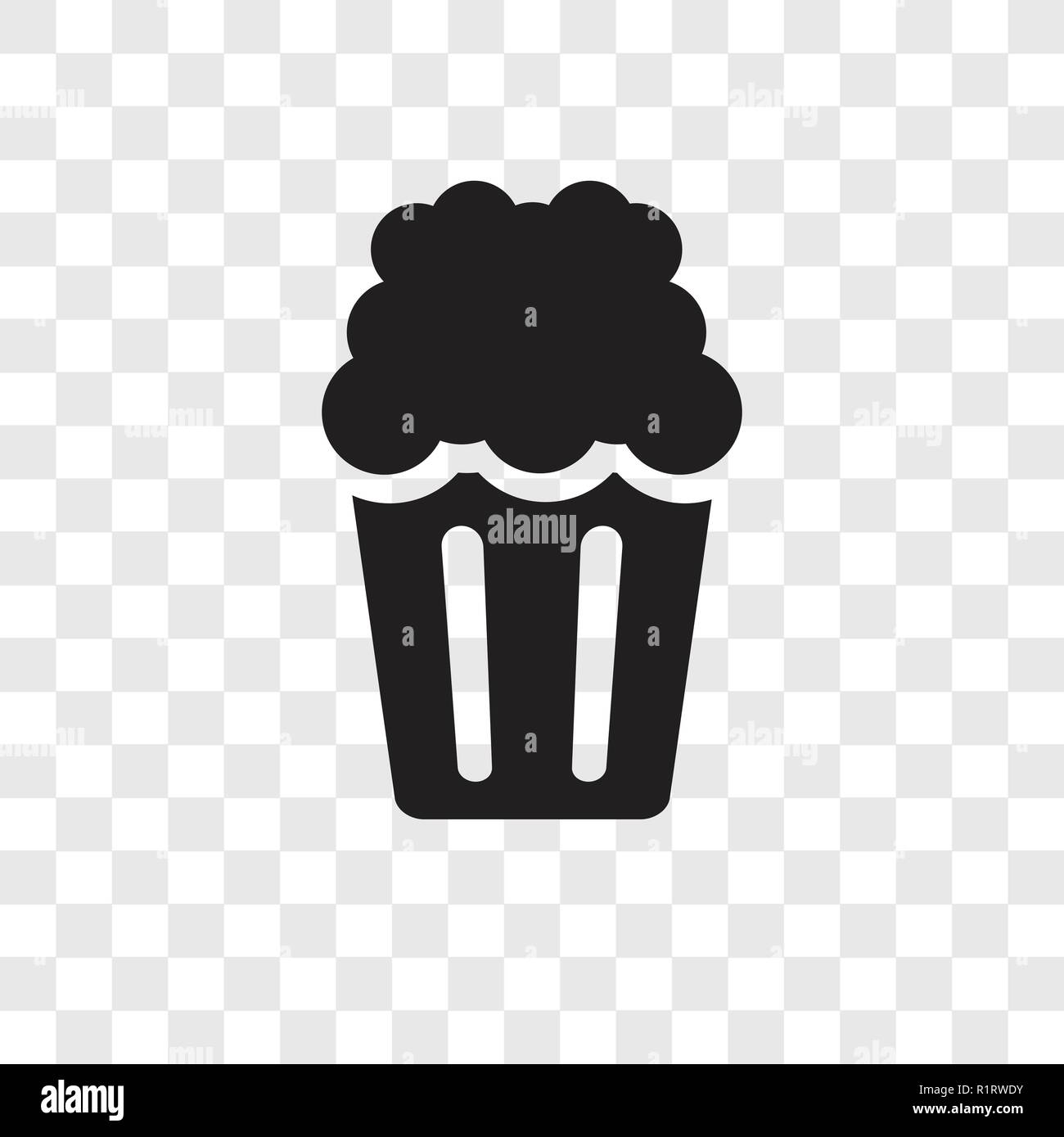 Popcorn vector icon isolated on transparent background, Popcorn ...