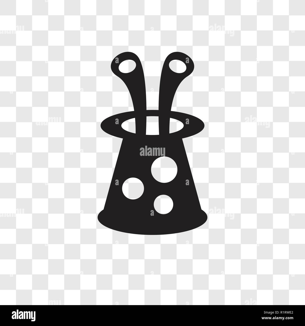 Rabbit in the Hat vector icon isolated on transparent background ...