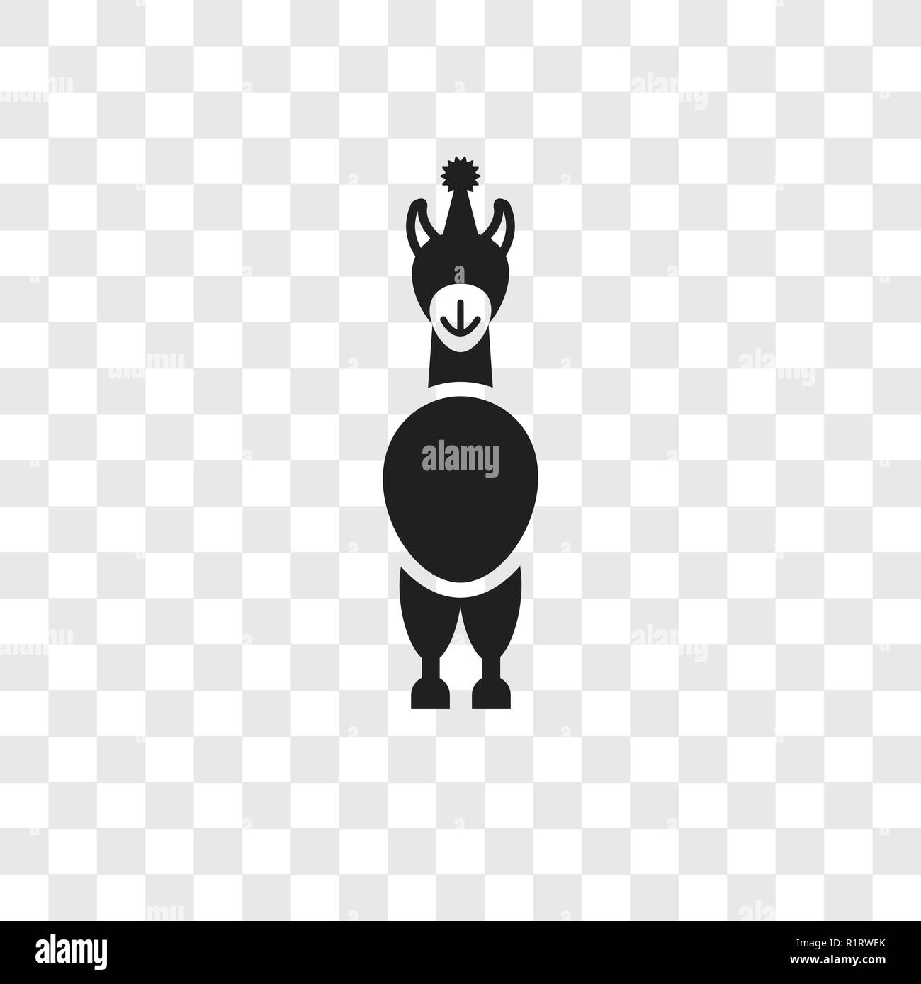 Circus Llama vector icon isolated on transparent background, Circus ...