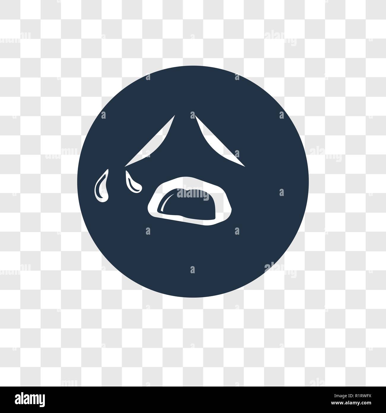 Sad vector icon isolated on transparent background, Sad transparency ...