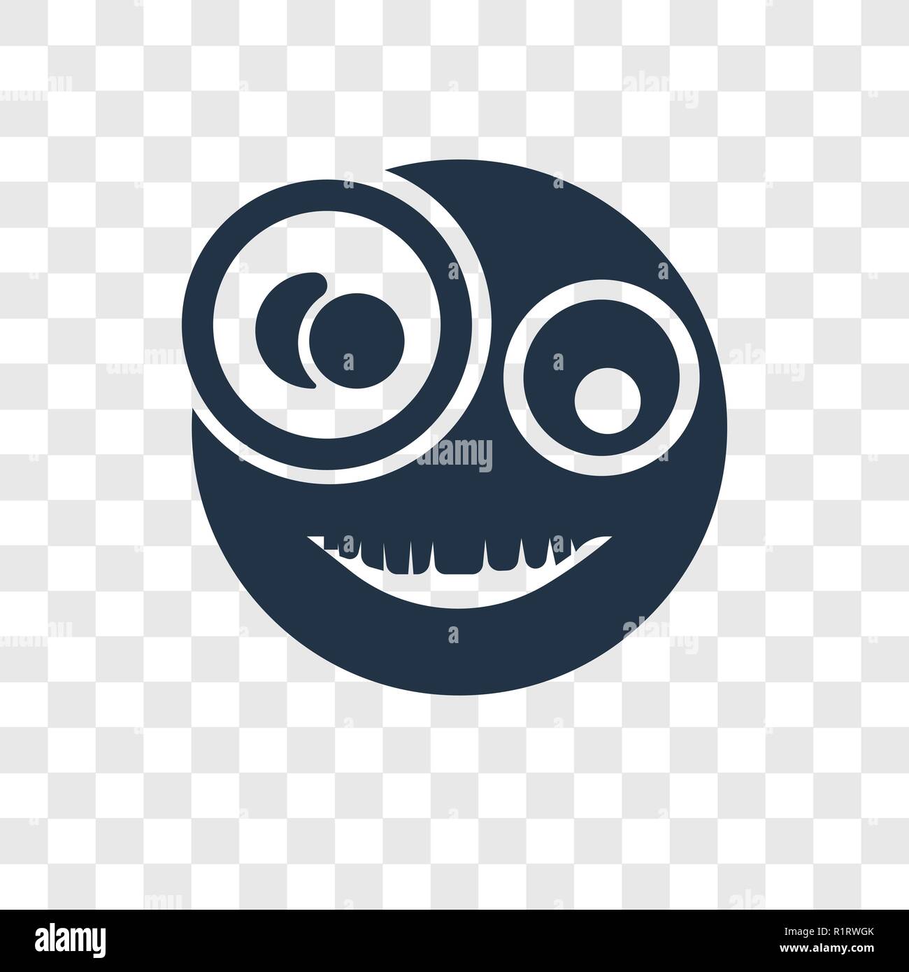 Surprised vector icon isolated on transparent background, Surprised ...