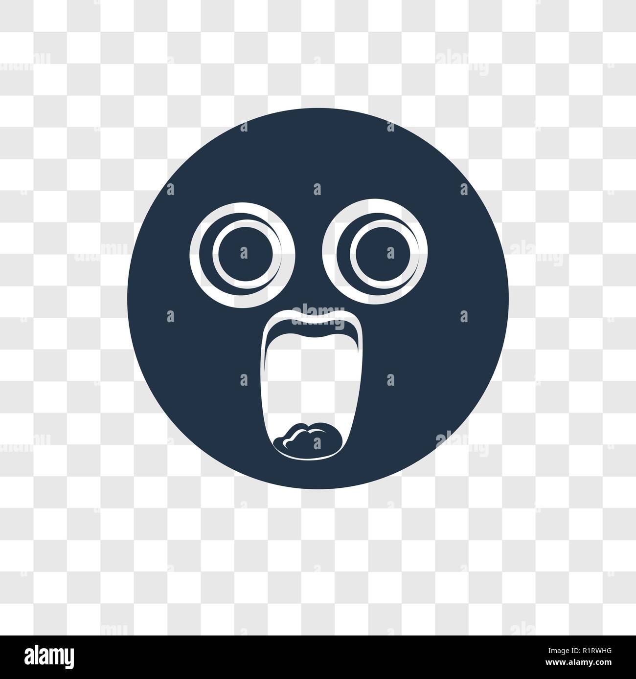 Shocked vector icon isolated on transparent background, Shocked ...