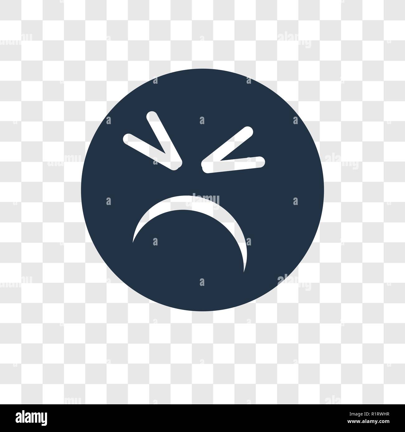 Sad vector icon isolated on transparent background, Sad transparency ...