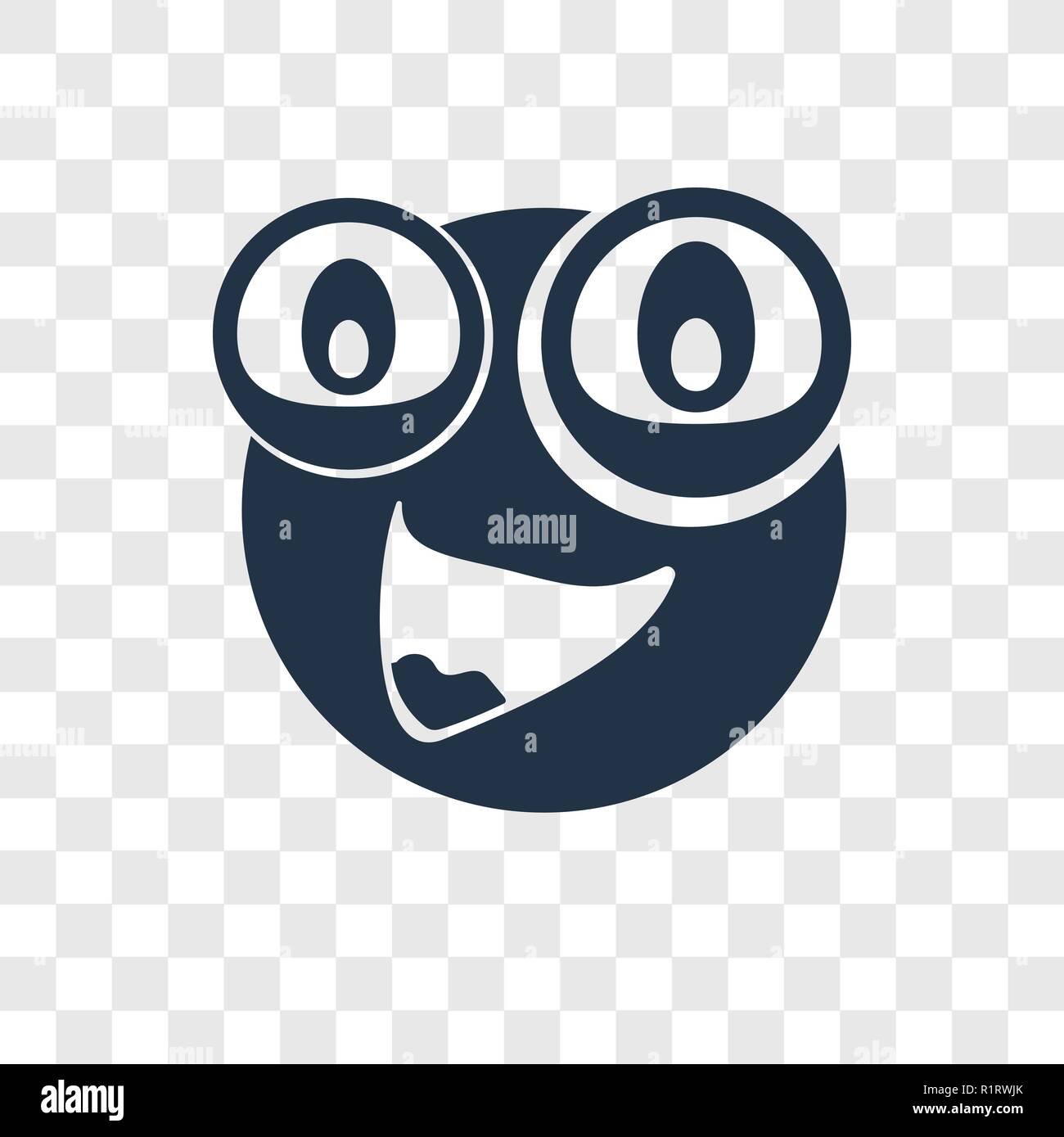 Surprised vector icon isolated on transparent background, Surprised ...