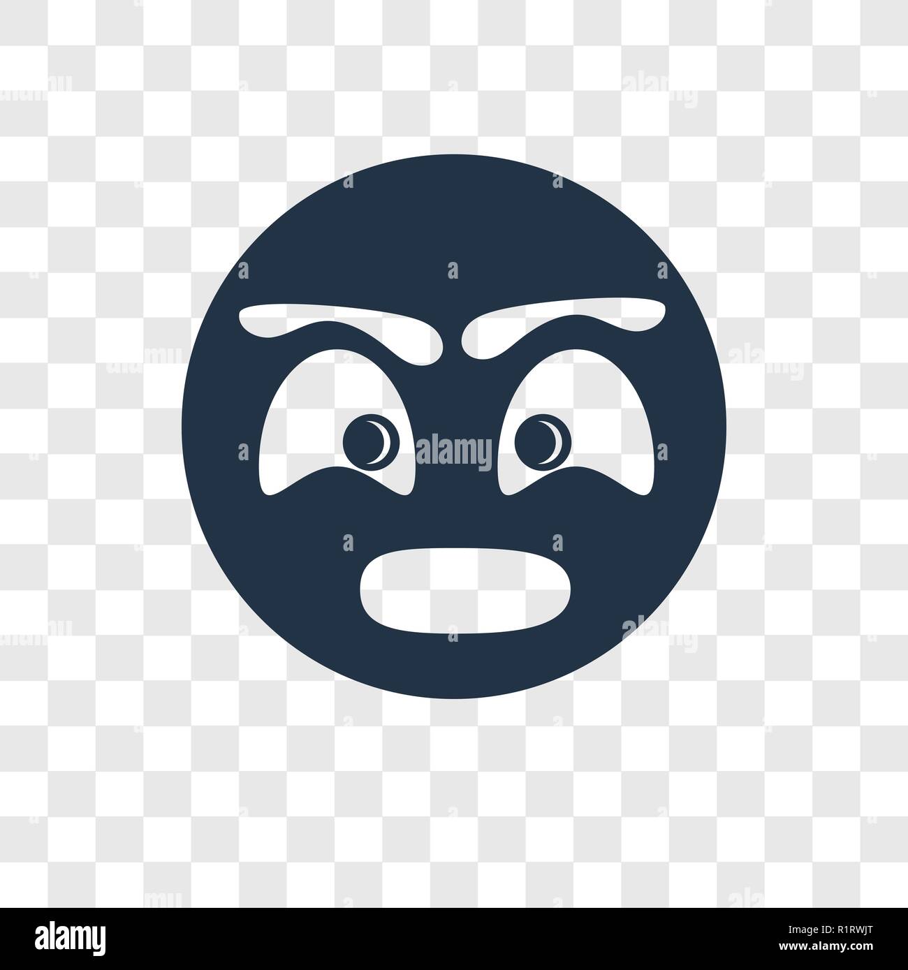 Surprised vector icon isolated on transparent background, Surprised ...