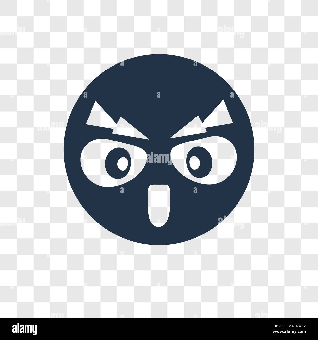 Angry vector icon isolated on transparent background, Angry ...