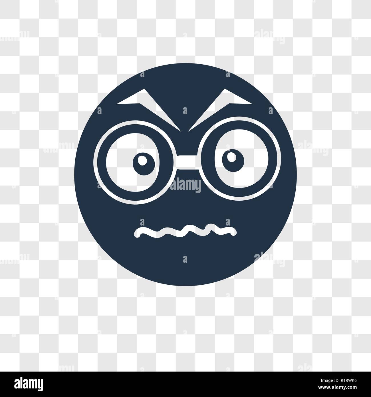 Nervous vector icon isolated on transparent background, Nervous ...