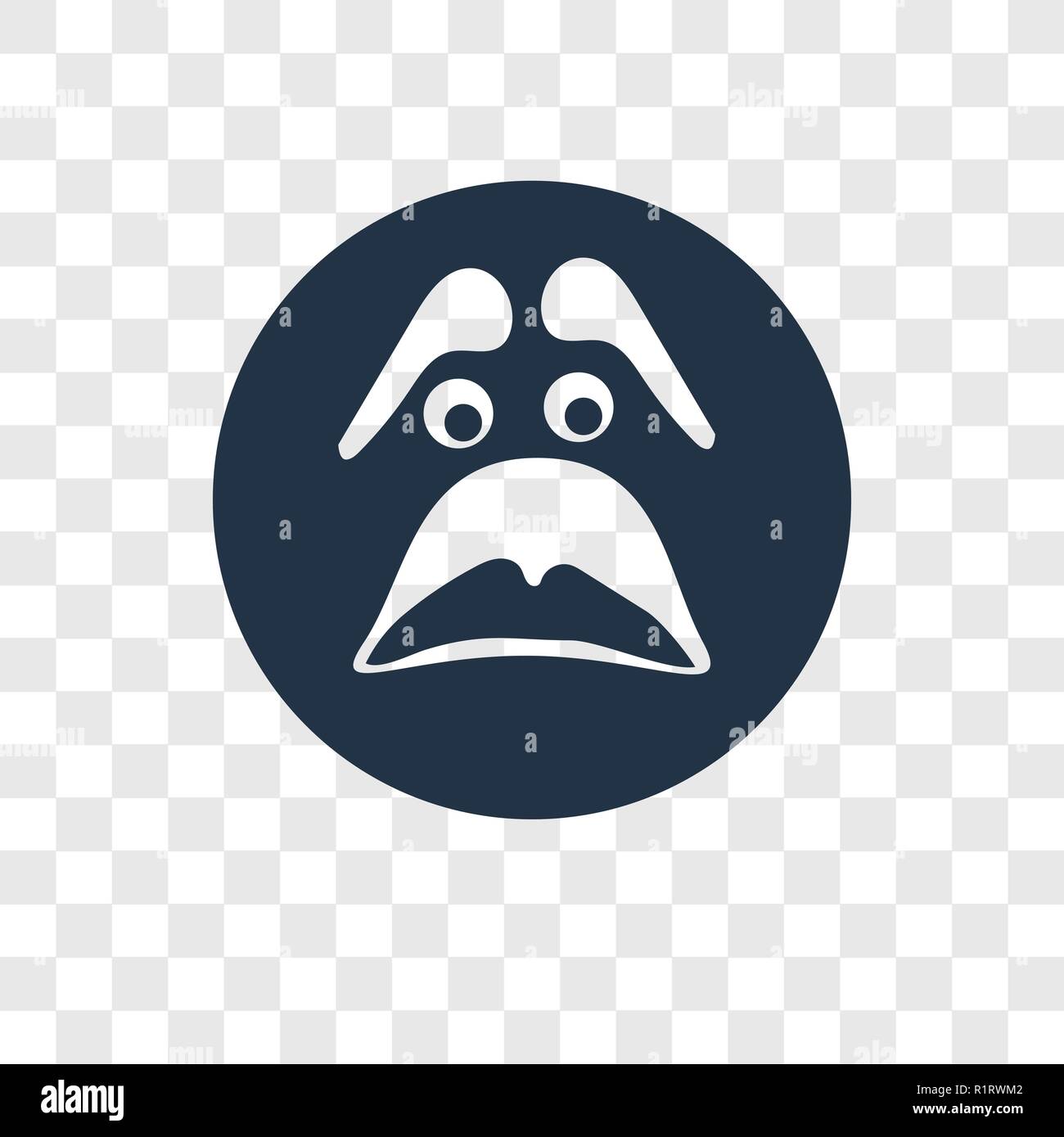 Sad vector icon isolated on transparent background, Sad transparency ...