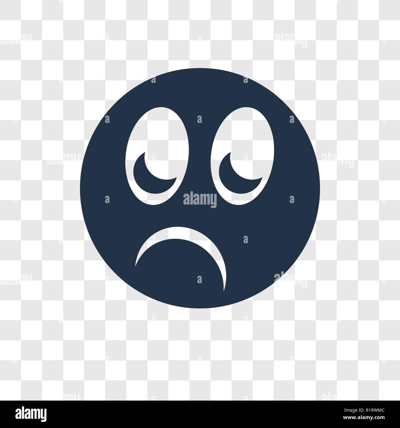 Shocked vector icon isolated on transparent background, Shocked ...