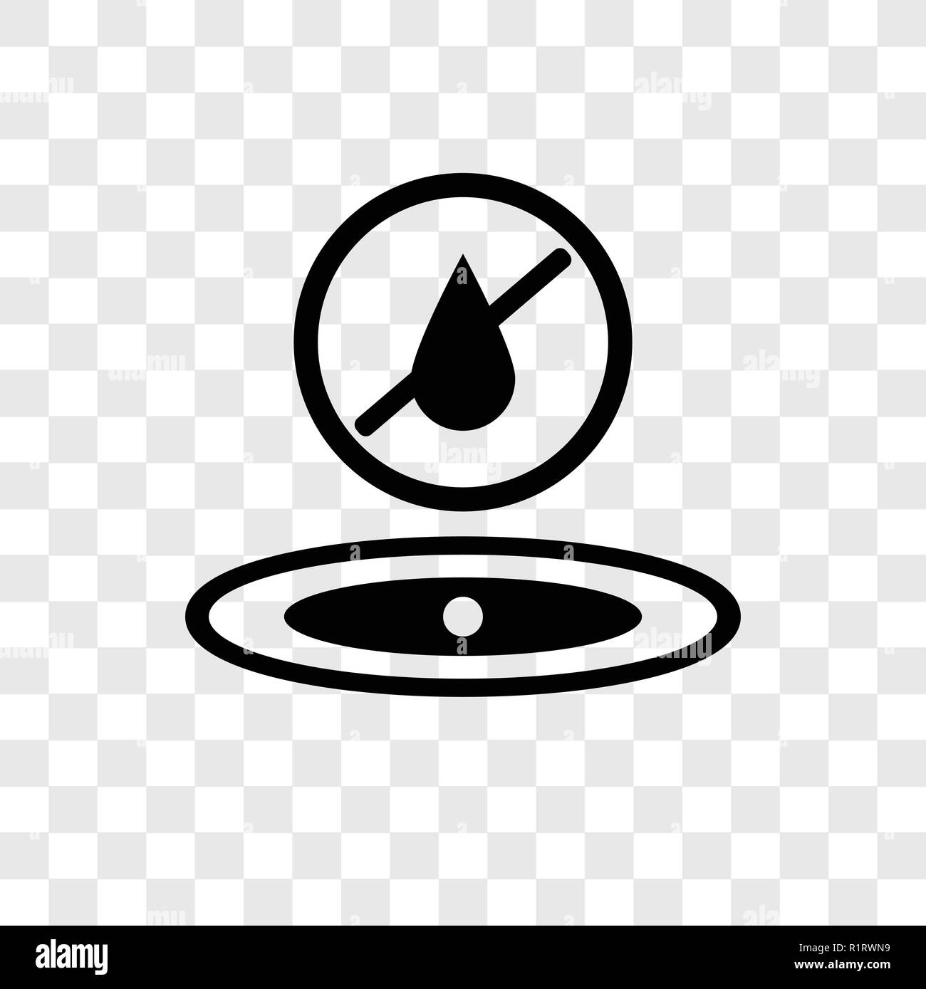 No water cleanin vector icon isolated on transparent background, No ...