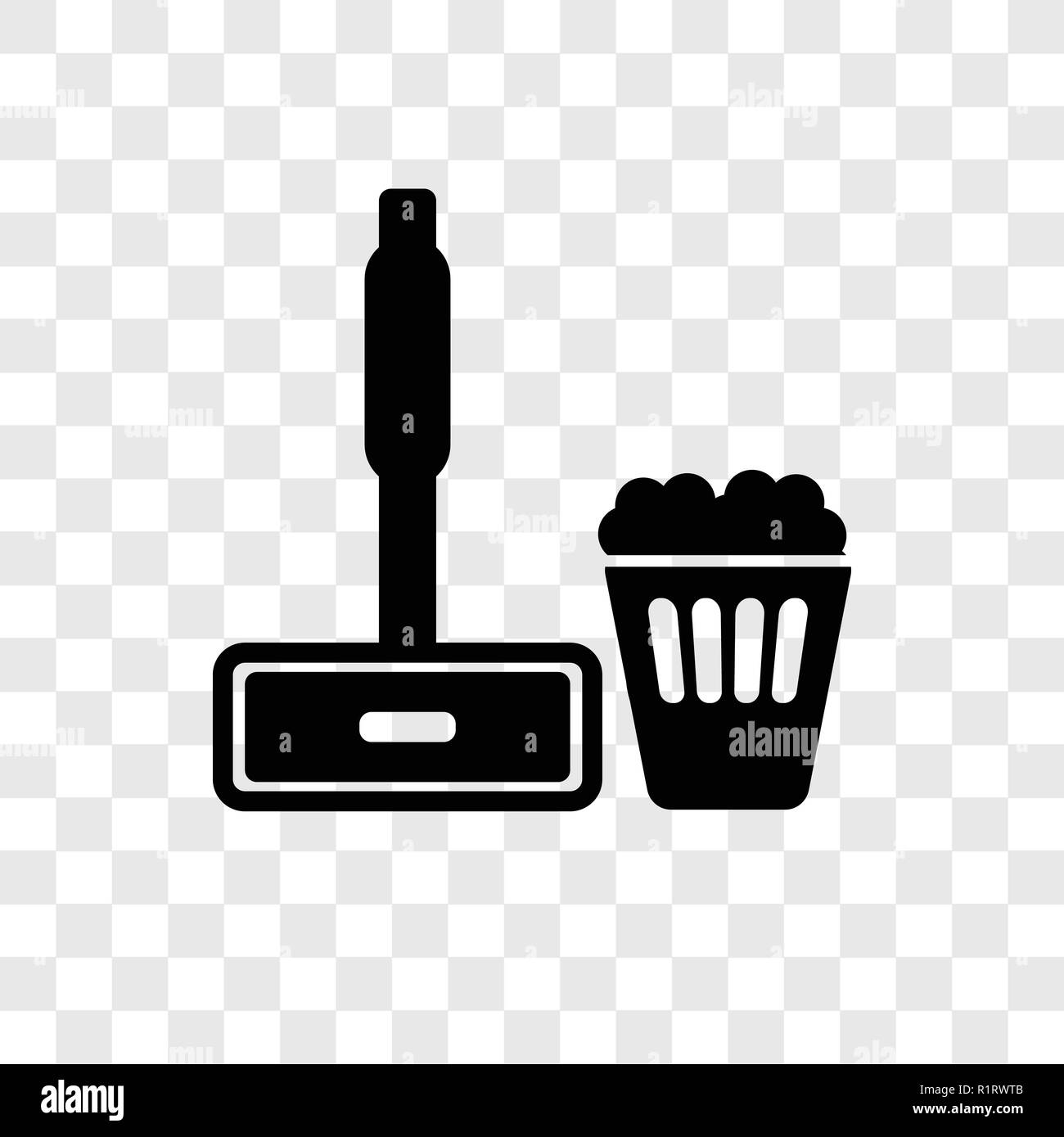 Mop vector icon isolated on transparent background, Mop transparency ...