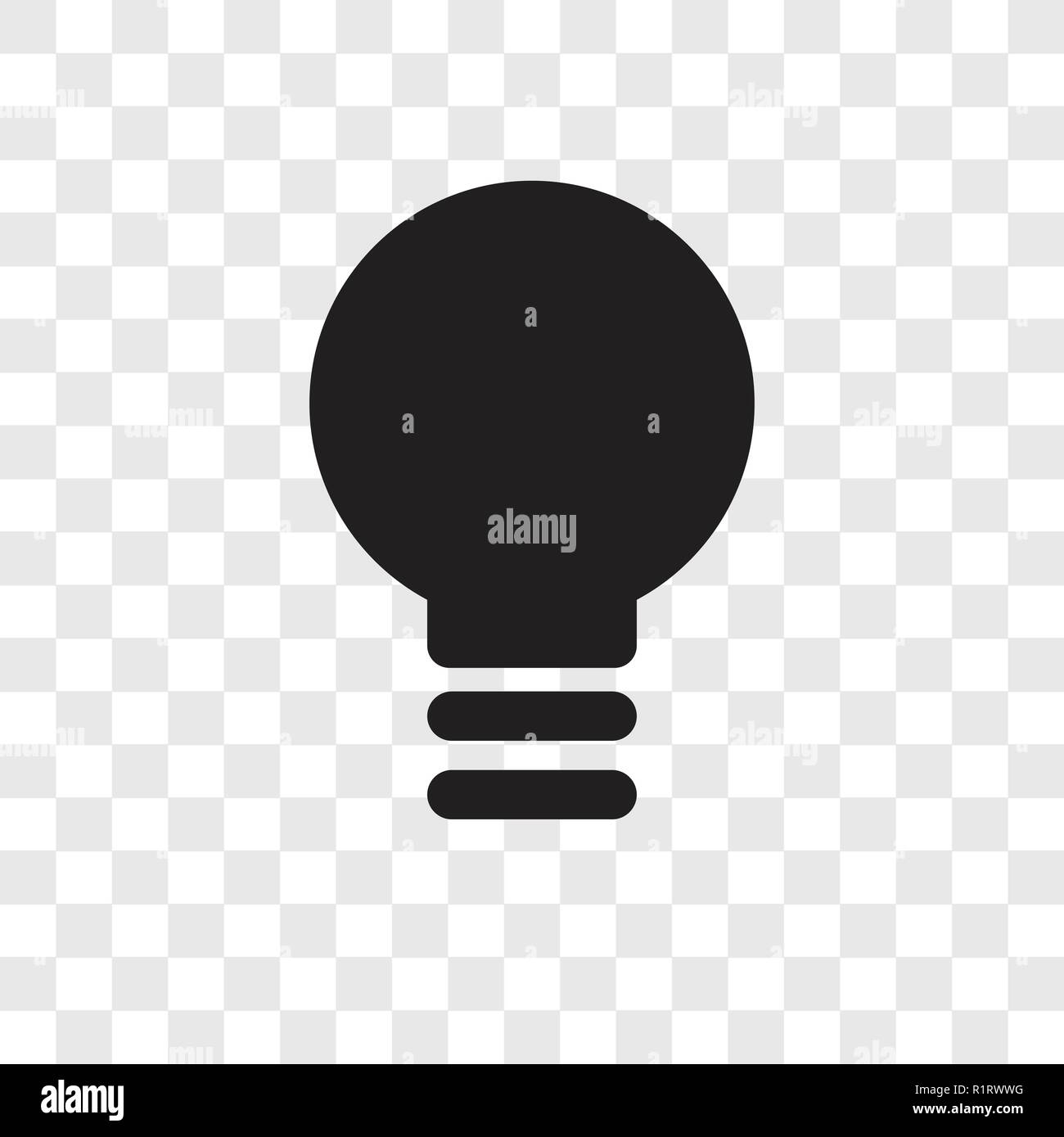 Light bulb vector icon isolated on transparent background, Light bulb transparency logo concept ...