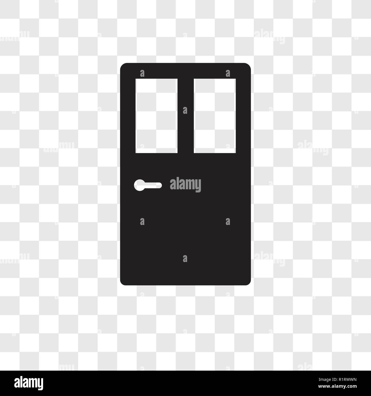 Door vector icon isolated on transparent background, Door transparency ...