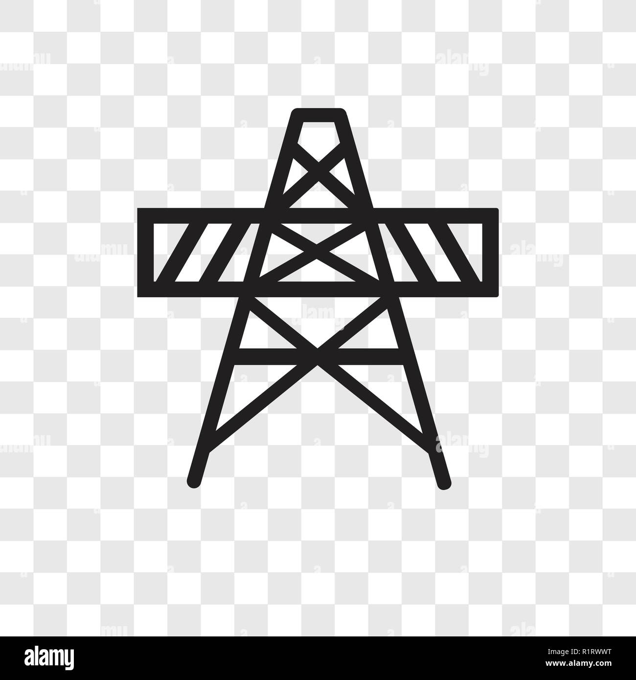 Electric tower vector icon isolated on transparent background, Electric ...