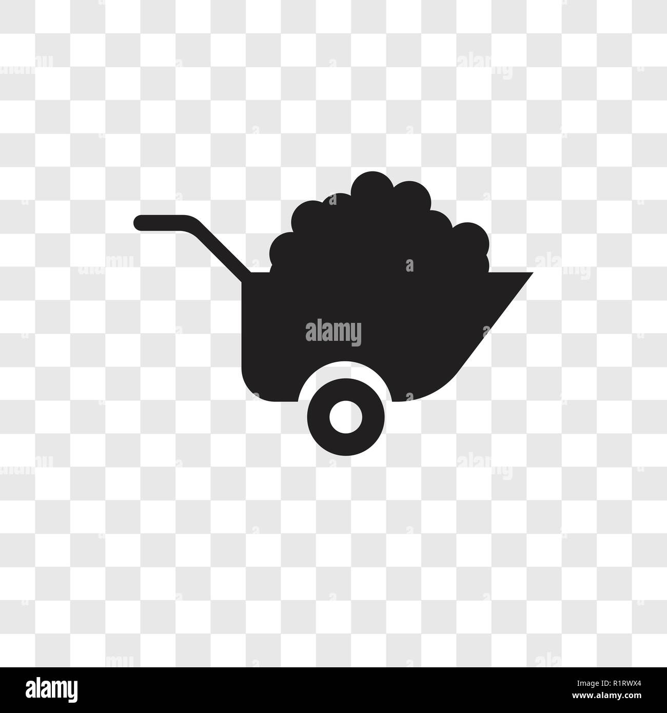 Wheelbarrow vector icon isolated on transparent background, Wheelbarrow ...