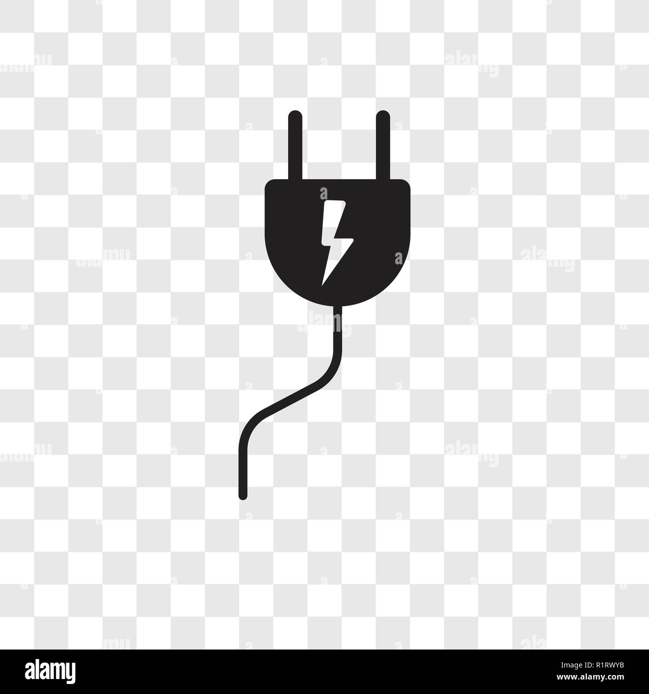 Plug vector icon isolated on transparent background, Plug transparency ...