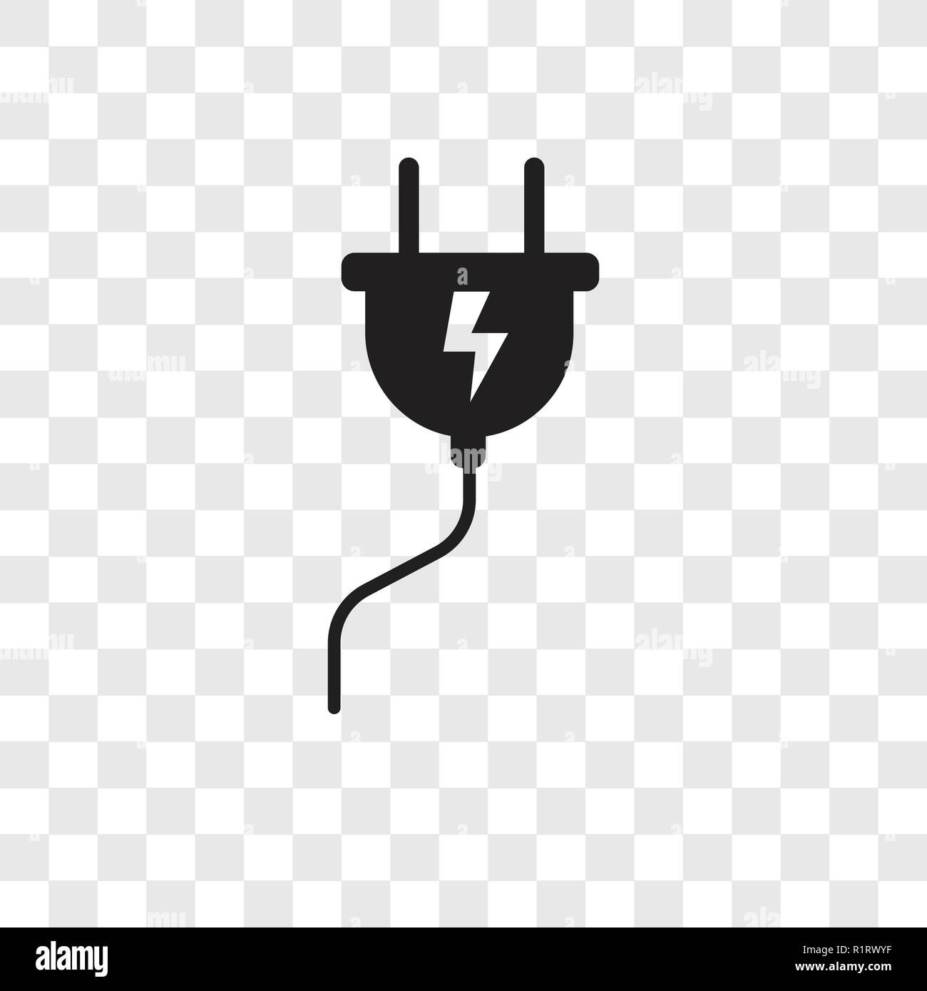 Plug vector icon isolated on transparent background, Plug transparency ...