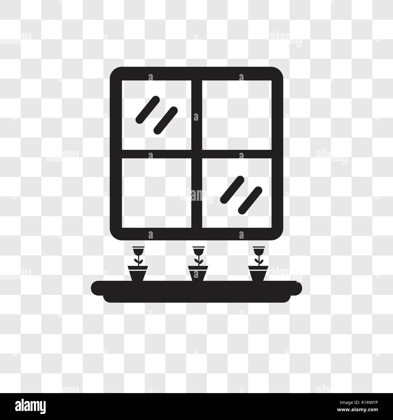 Window vector icon isolated on transparent background, Window ...