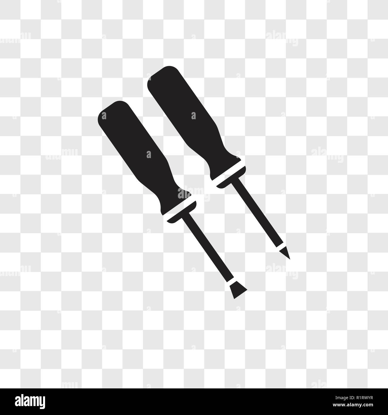 Screwdriver vector icon isolated on transparent background, Screwdriver ...