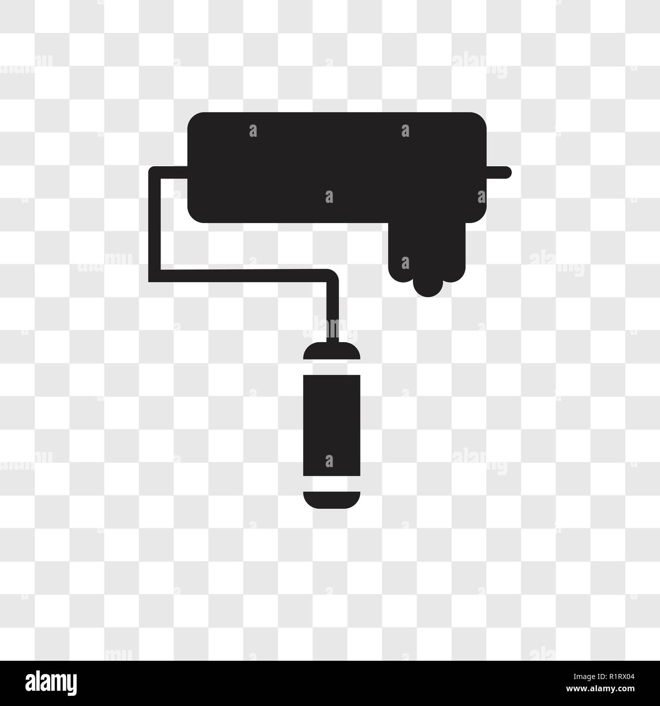 Paint roller vector icon isolated on transparent background, Paint ...