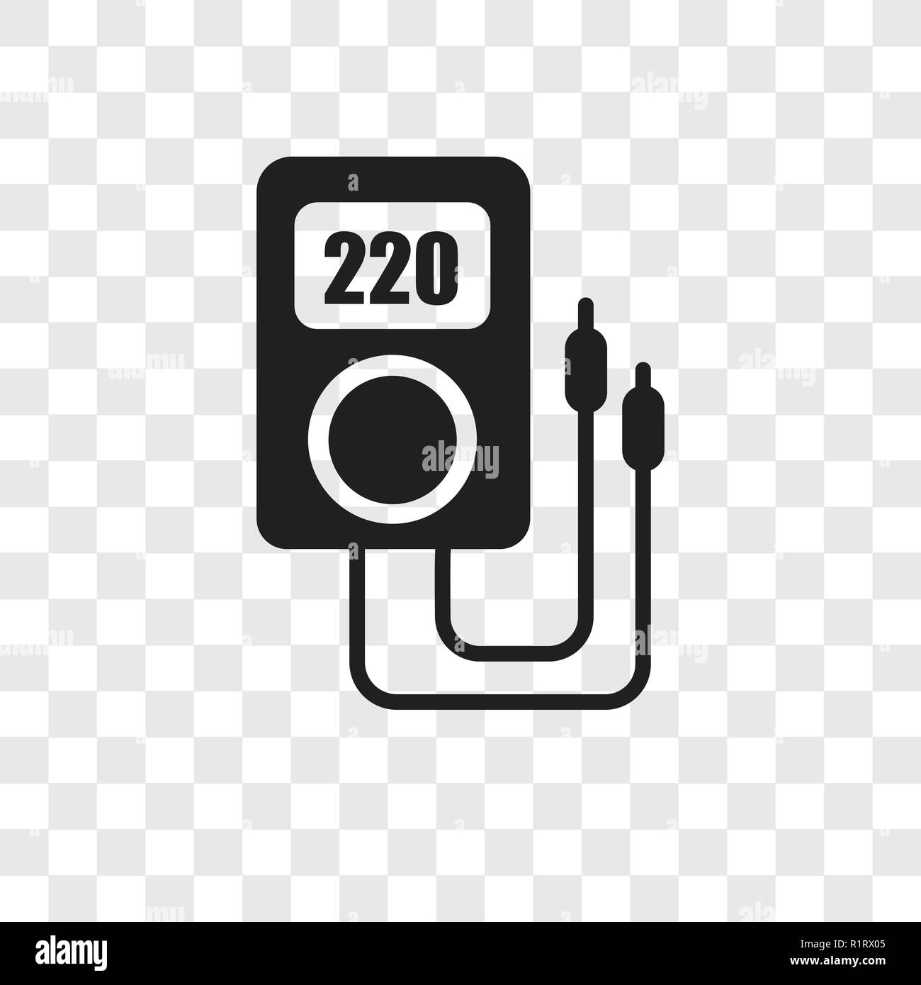 Voltmeter vector icon isolated on transparent background, Voltmeter ...
