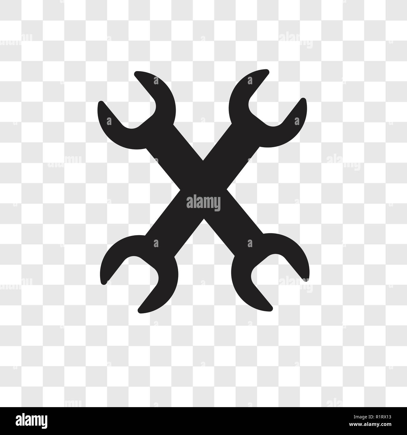 Wrench vector icon isolated on transparent background, Wrench ...