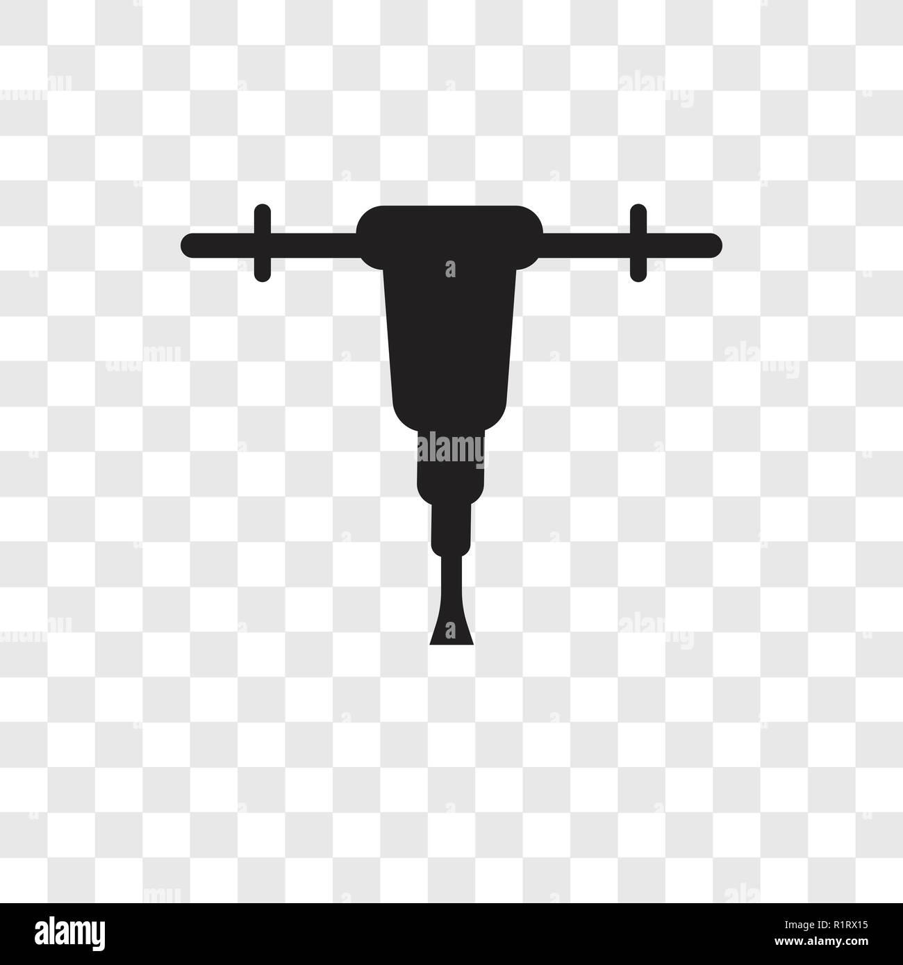 Jackhammer vector icon isolated on transparent background, Jackhammer ...