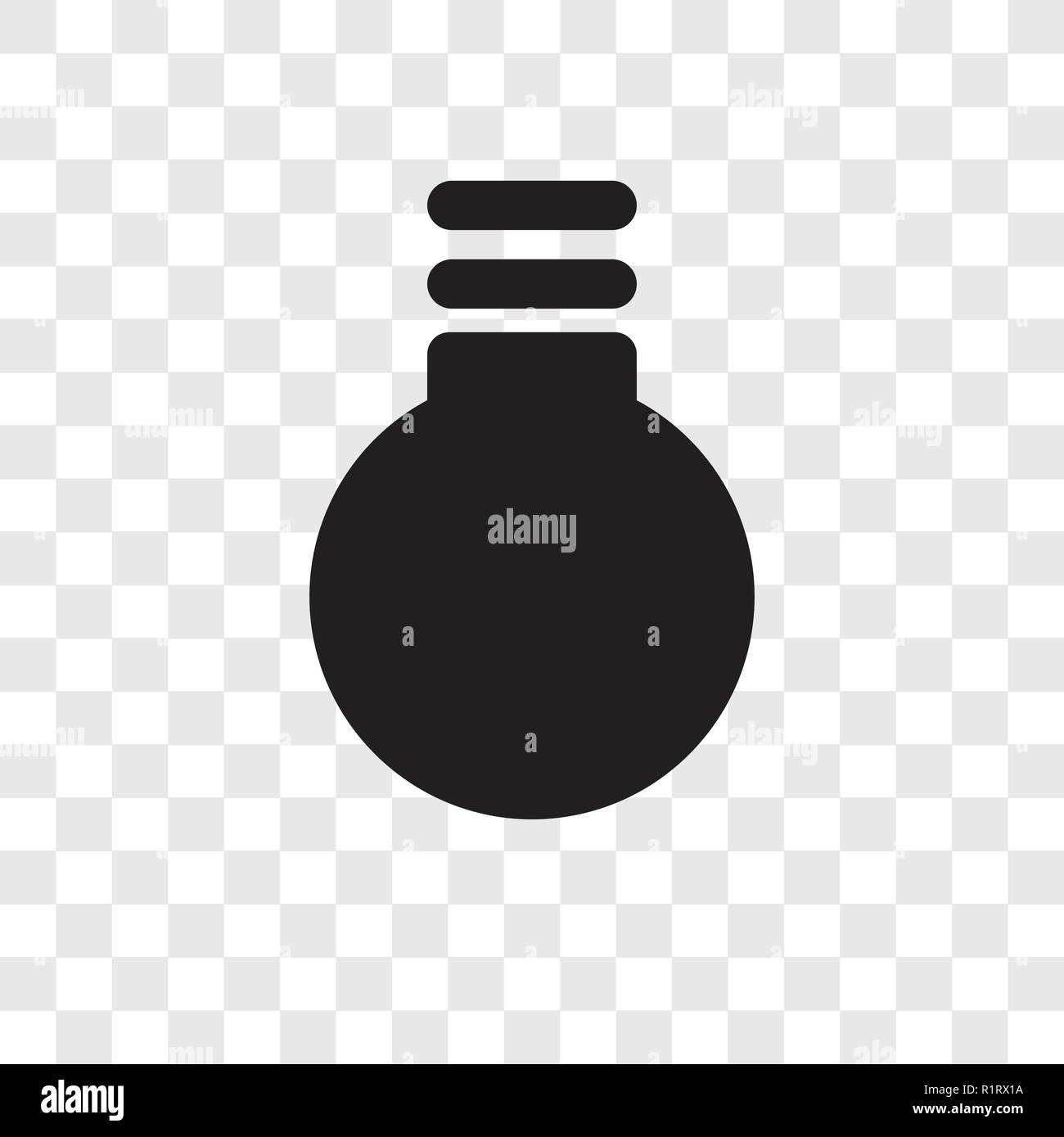 Light bulb vector icon isolated on transparent background, Light bulb ...