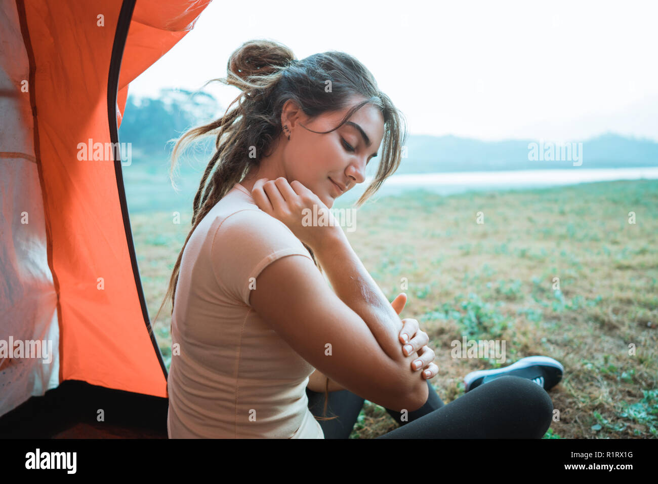 Wake up in tent hi-res stock photography and images - Alamy