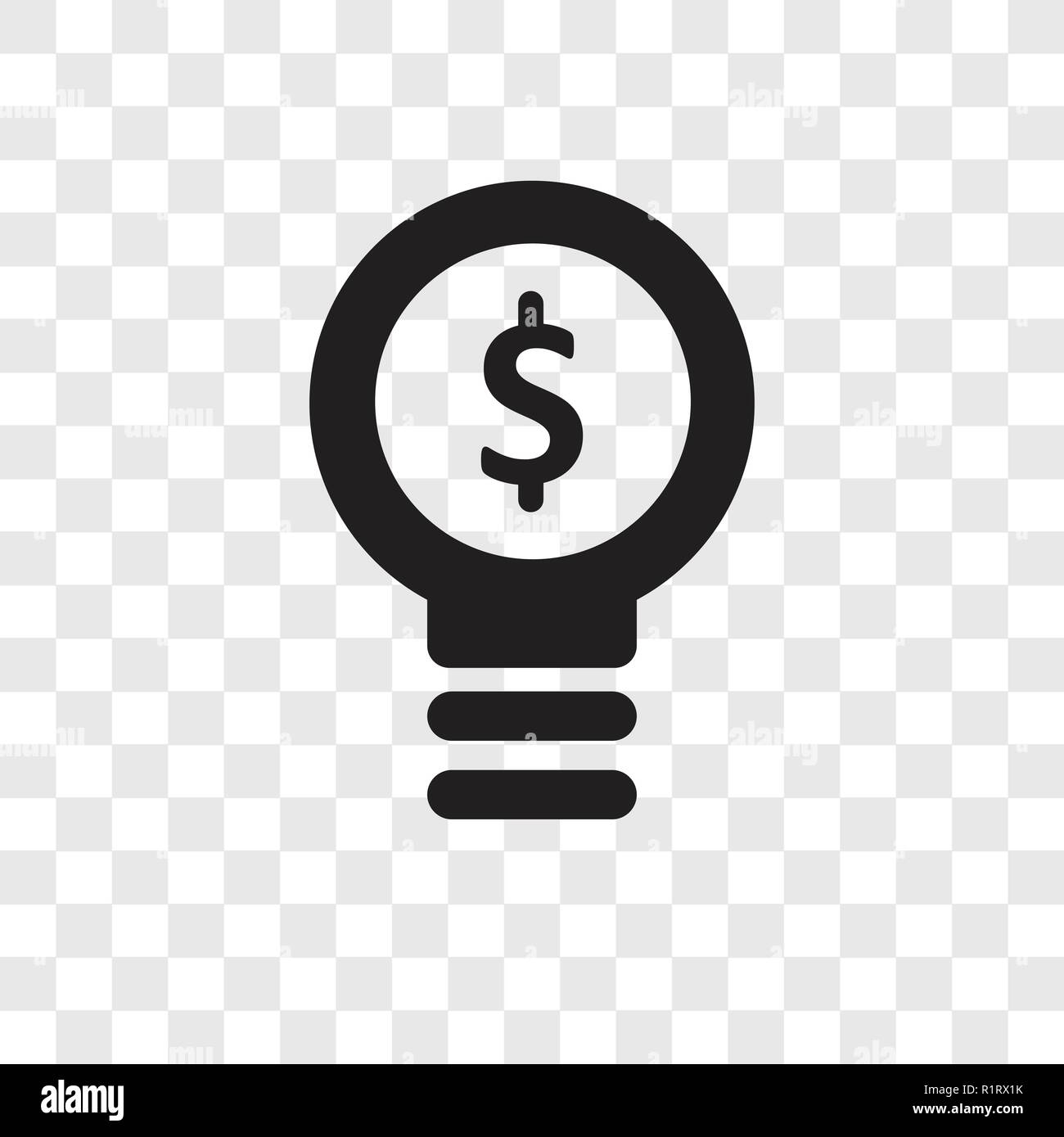 Light bulb vector icon isolated on transparent background, Light bulb ...