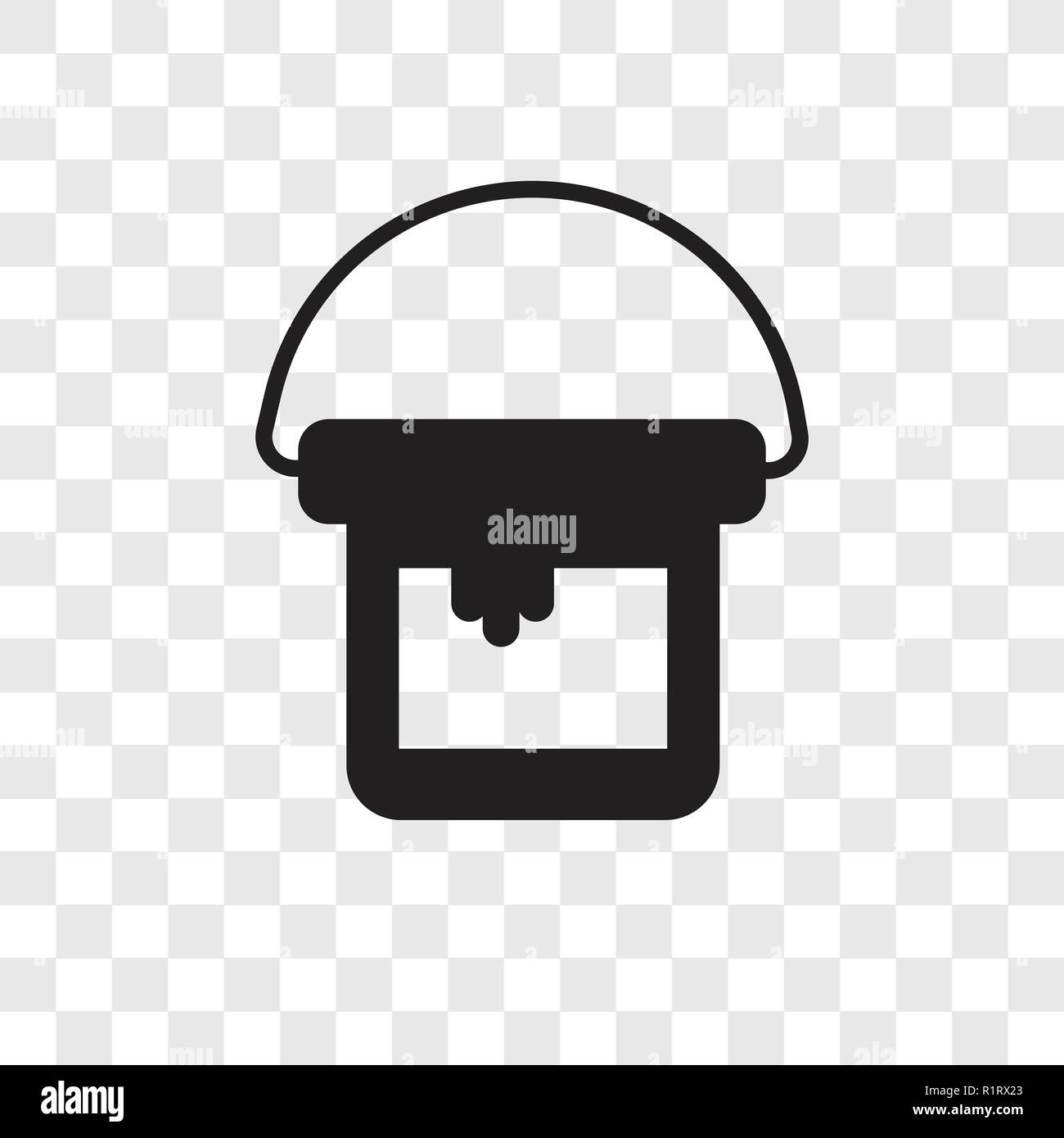 Bucket vector icon isolated on transparent background, Bucket ...