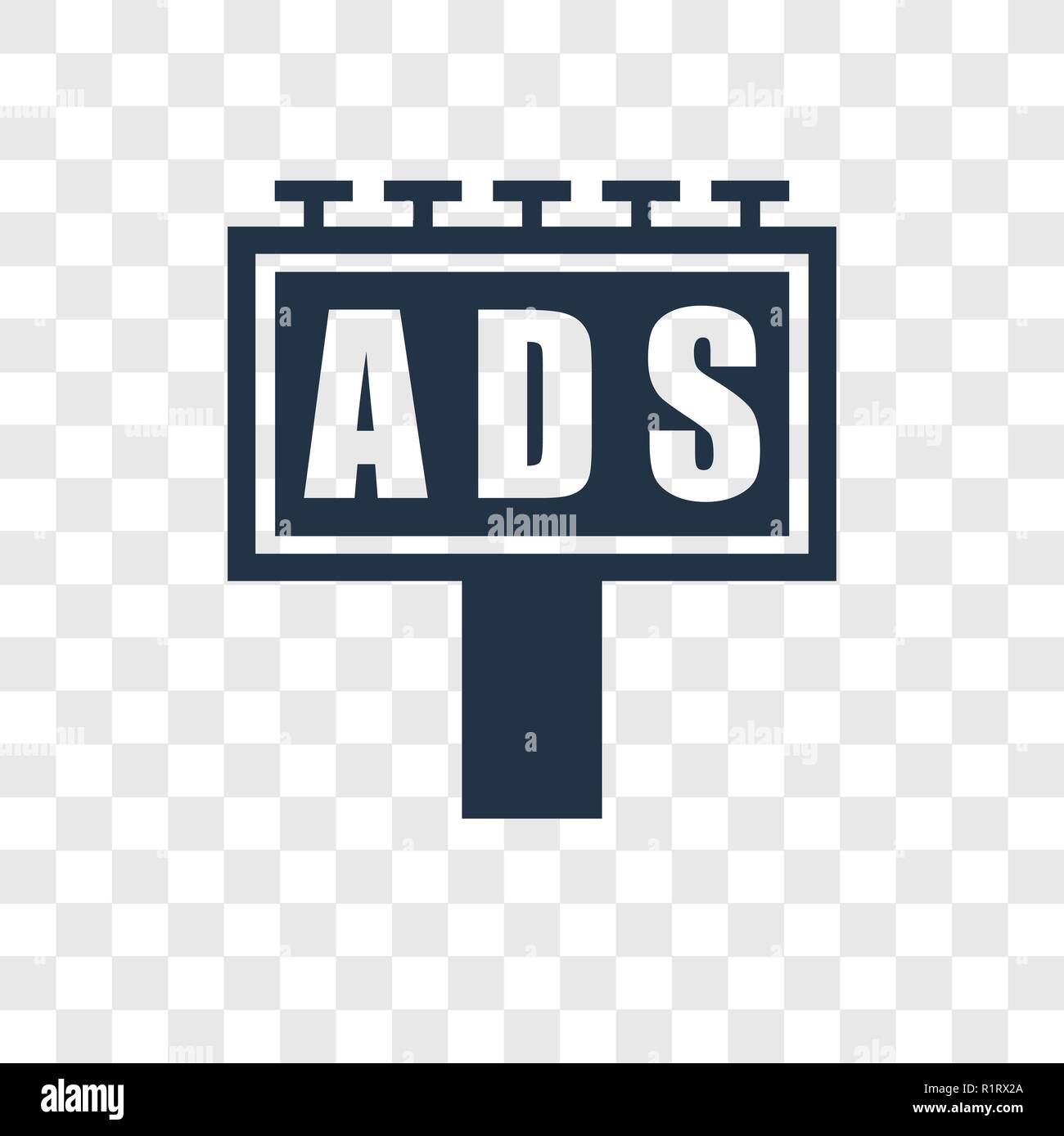Ads vector icon isolated on transparent background, Ads transparency ...