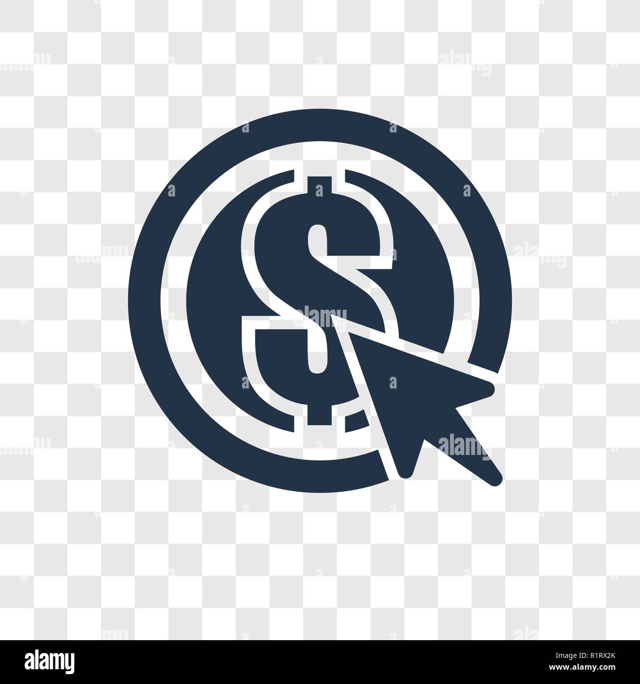 Pay per click vector icon isolated on transparent background, Pay per ...