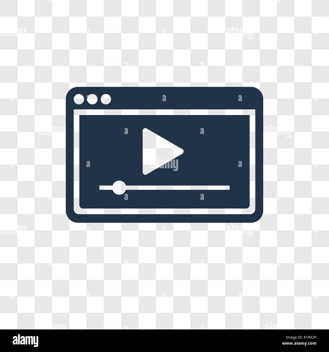 Video player vector icon isolated on transparent background, Video ...