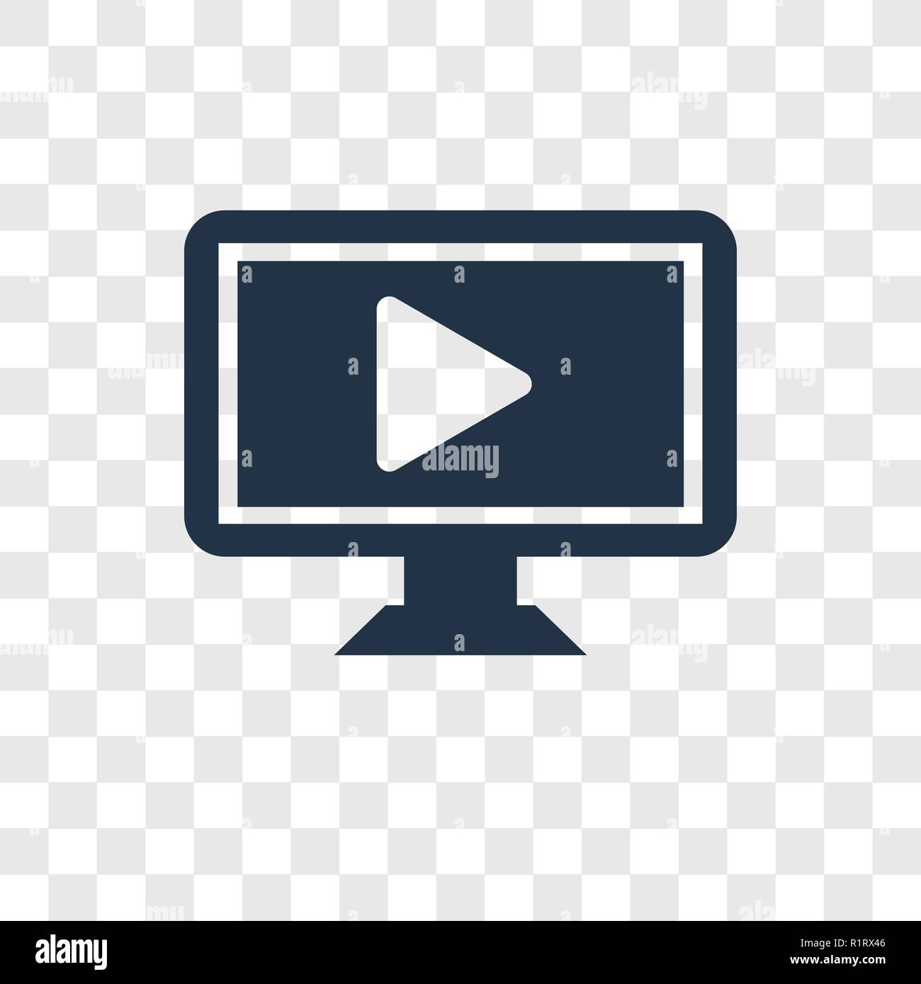 Video player vector icon isolated on transparent background, Video ...