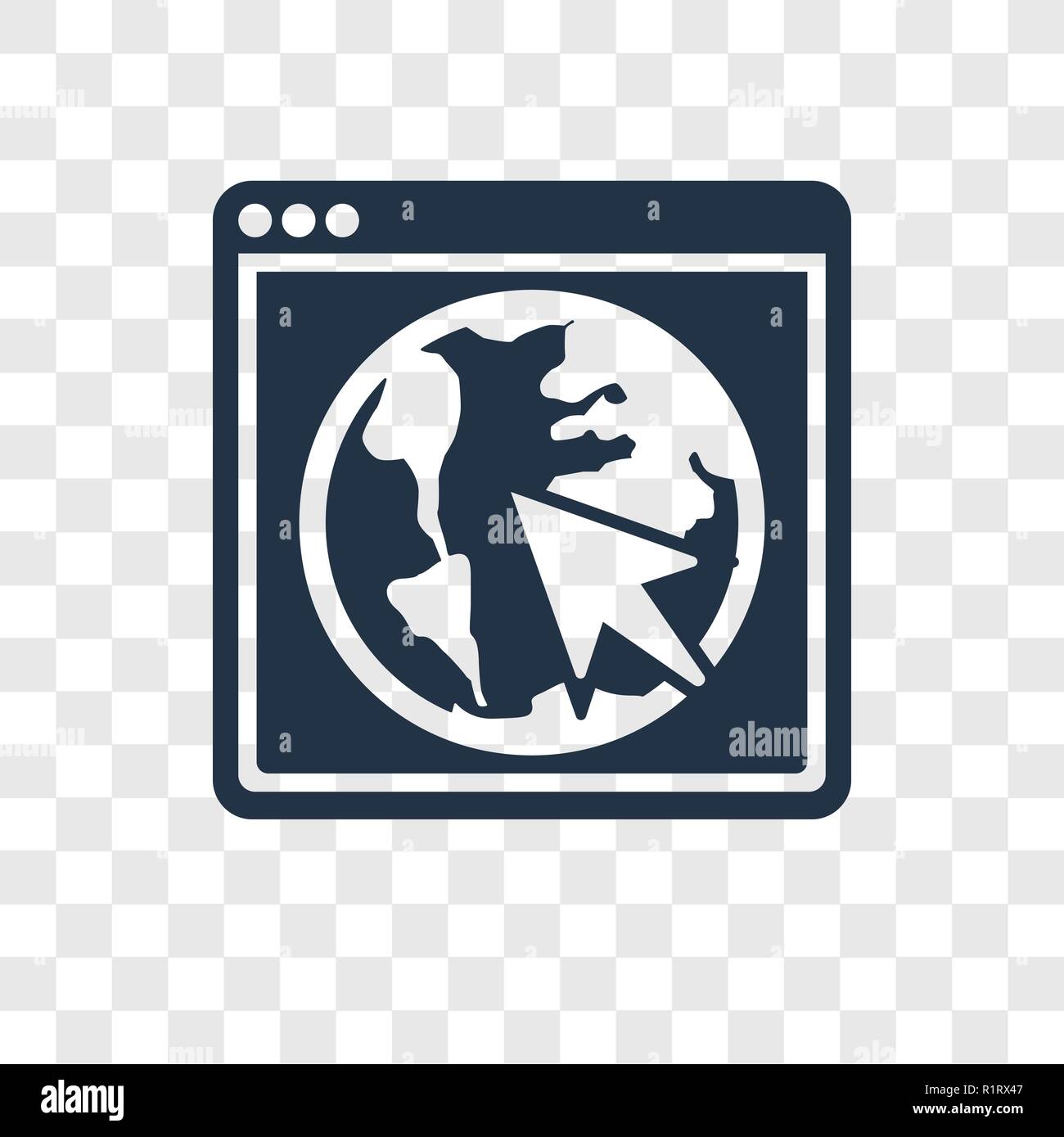 Browser vector icon isolated on transparent background, Browser ...