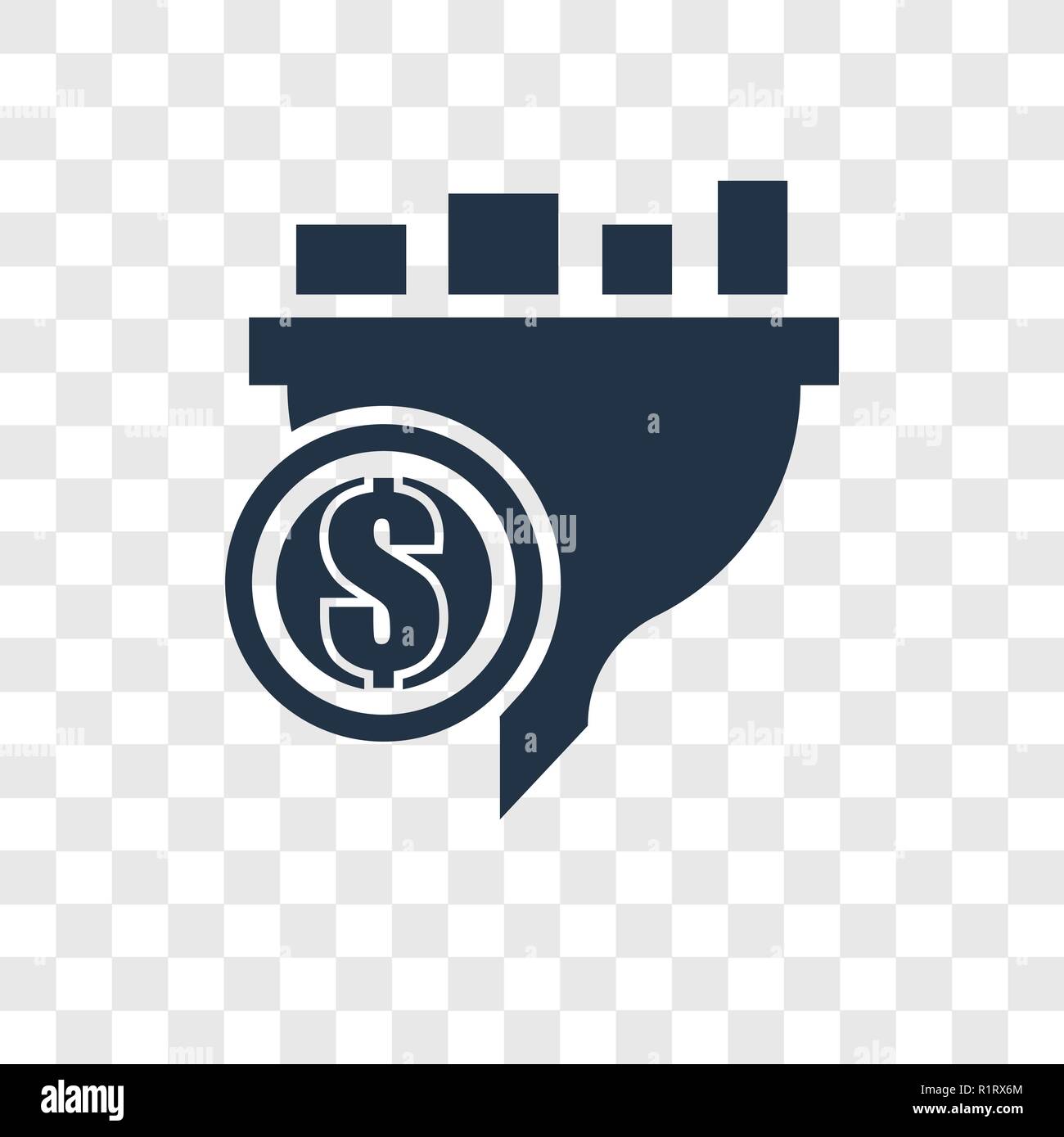 Filter vector icon isolated on transparent background, Filter ...