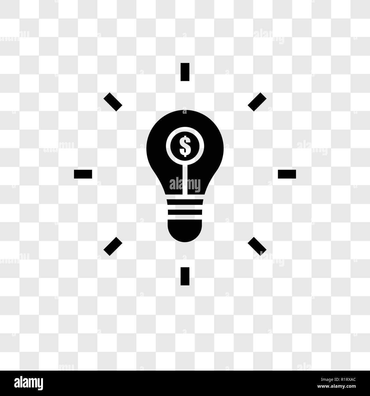 Idea vector icon isolated on transparent background, Idea transparency ...