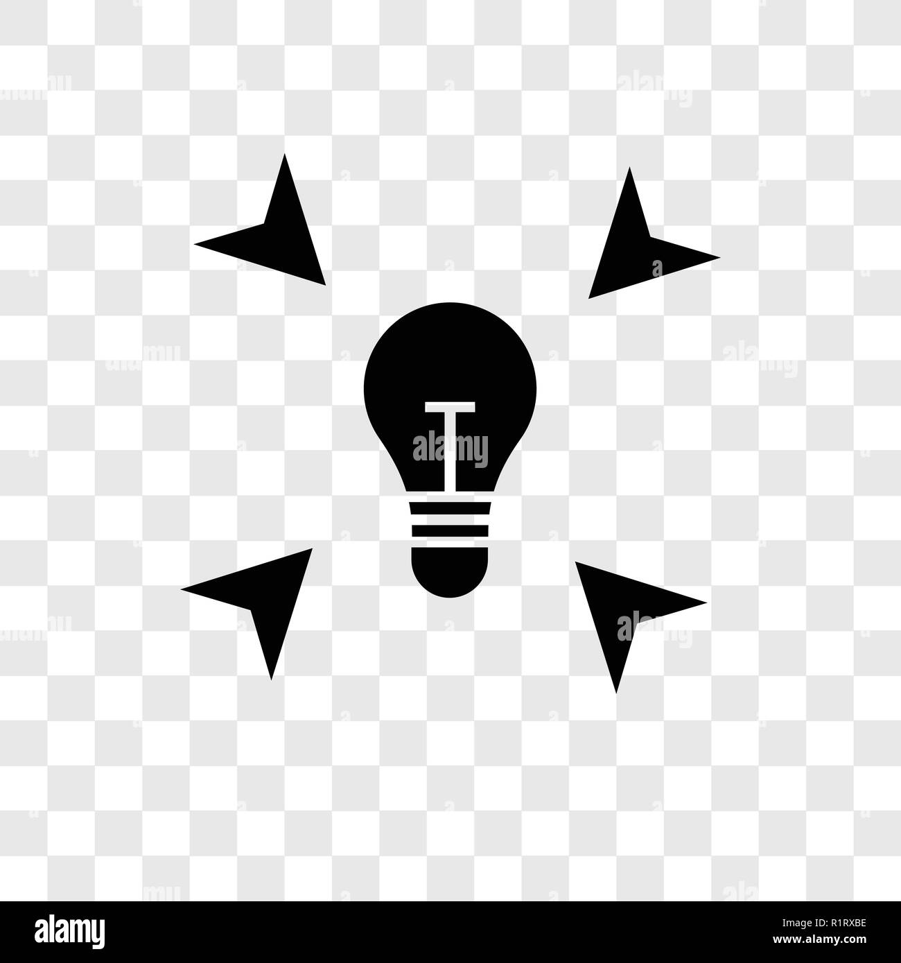 Idea vector icon isolated on transparent background, Idea transparency ...