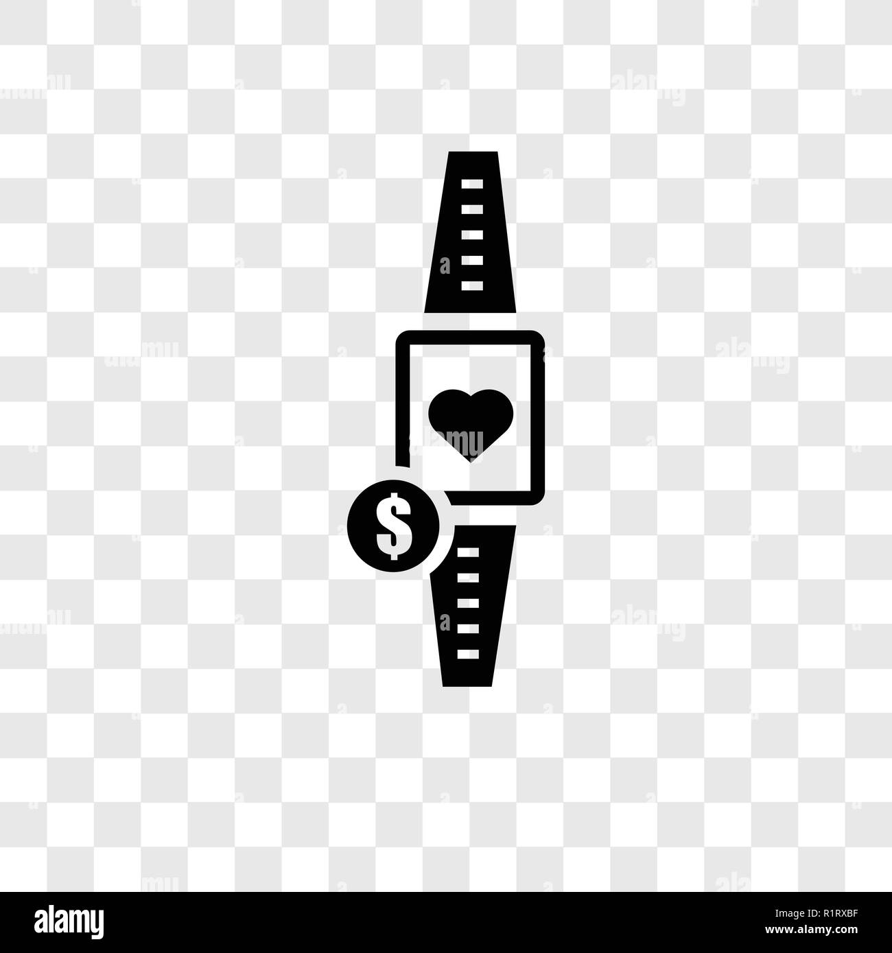 Smartwatch vector icon isolated on transparent background, Smartwatch ...