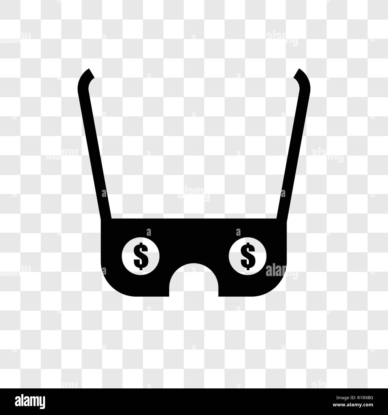 Ar glasses vector icon isolated on transparent background, Ar glasses ...