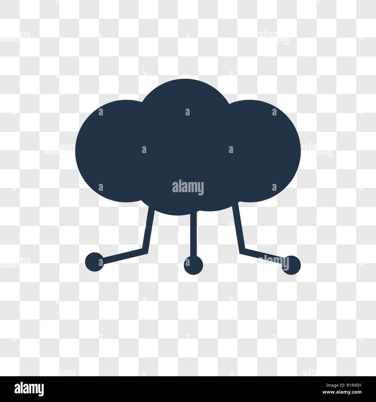 Cloud computing vector icon isolated on transparent background, Cloud computing transparency ...