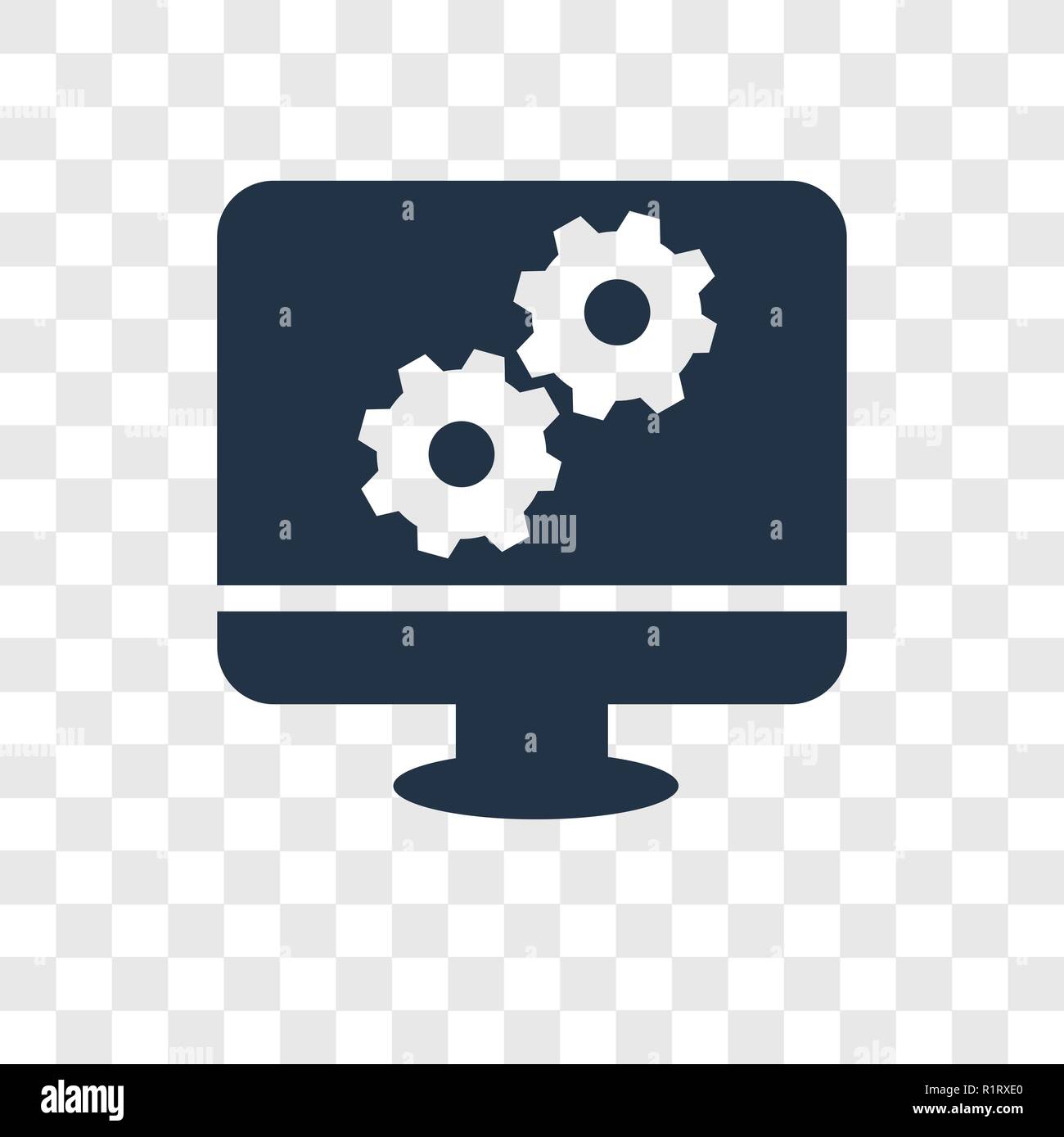 Monitor vector icon isolated on transparent background, Monitor transparency logo concept Stock ...