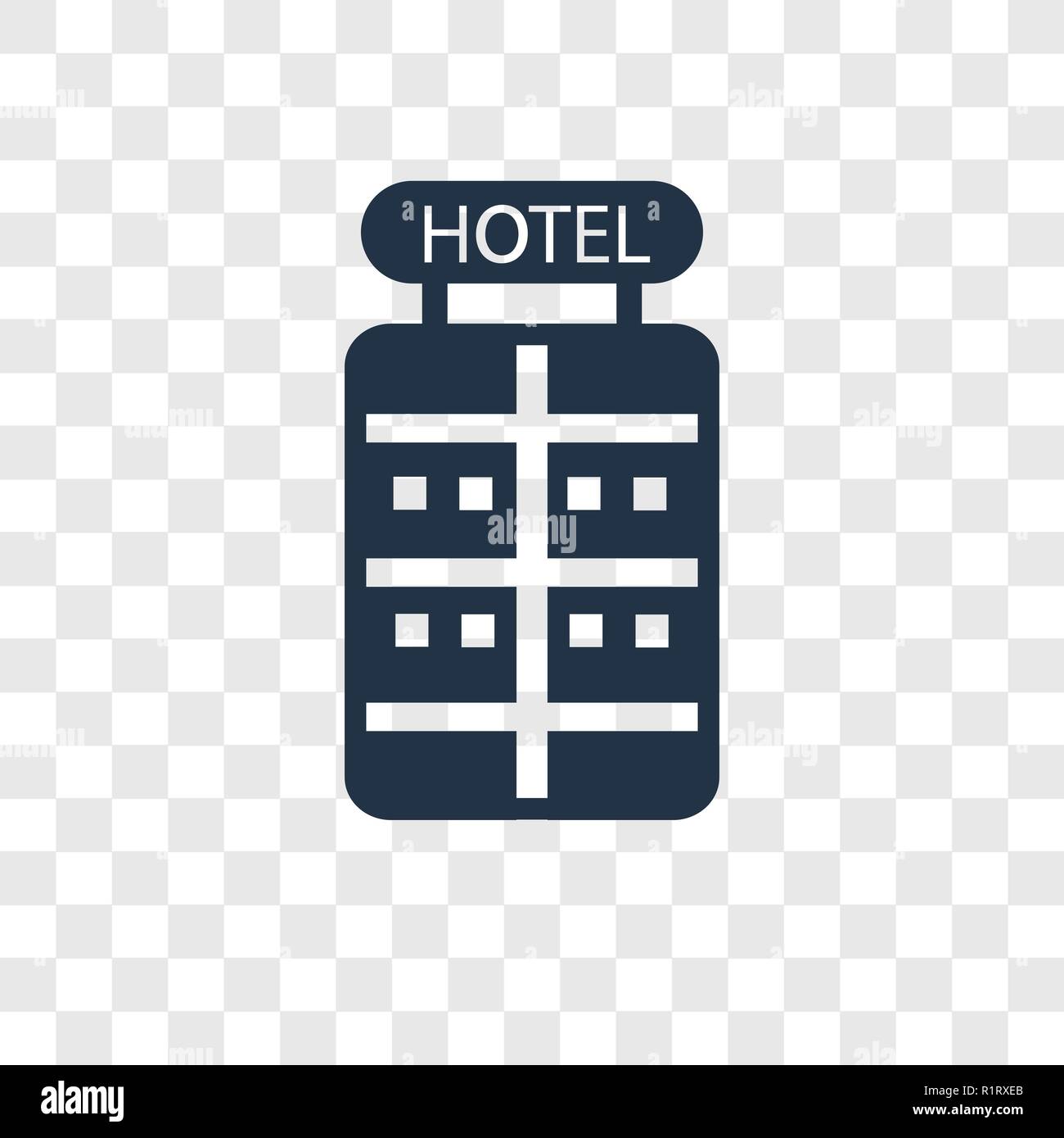 Hotel vector icon isolated on transparent background, Hotel ...