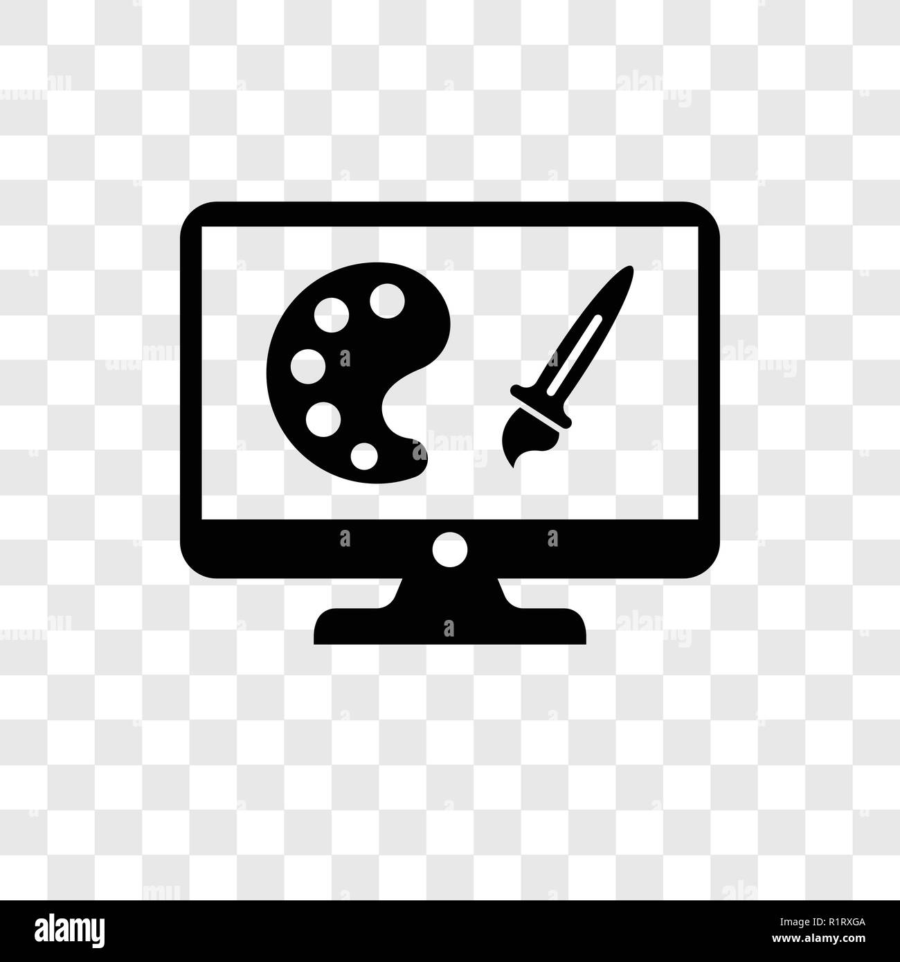 Computer Screen vector icon isolated on transparent background ...
