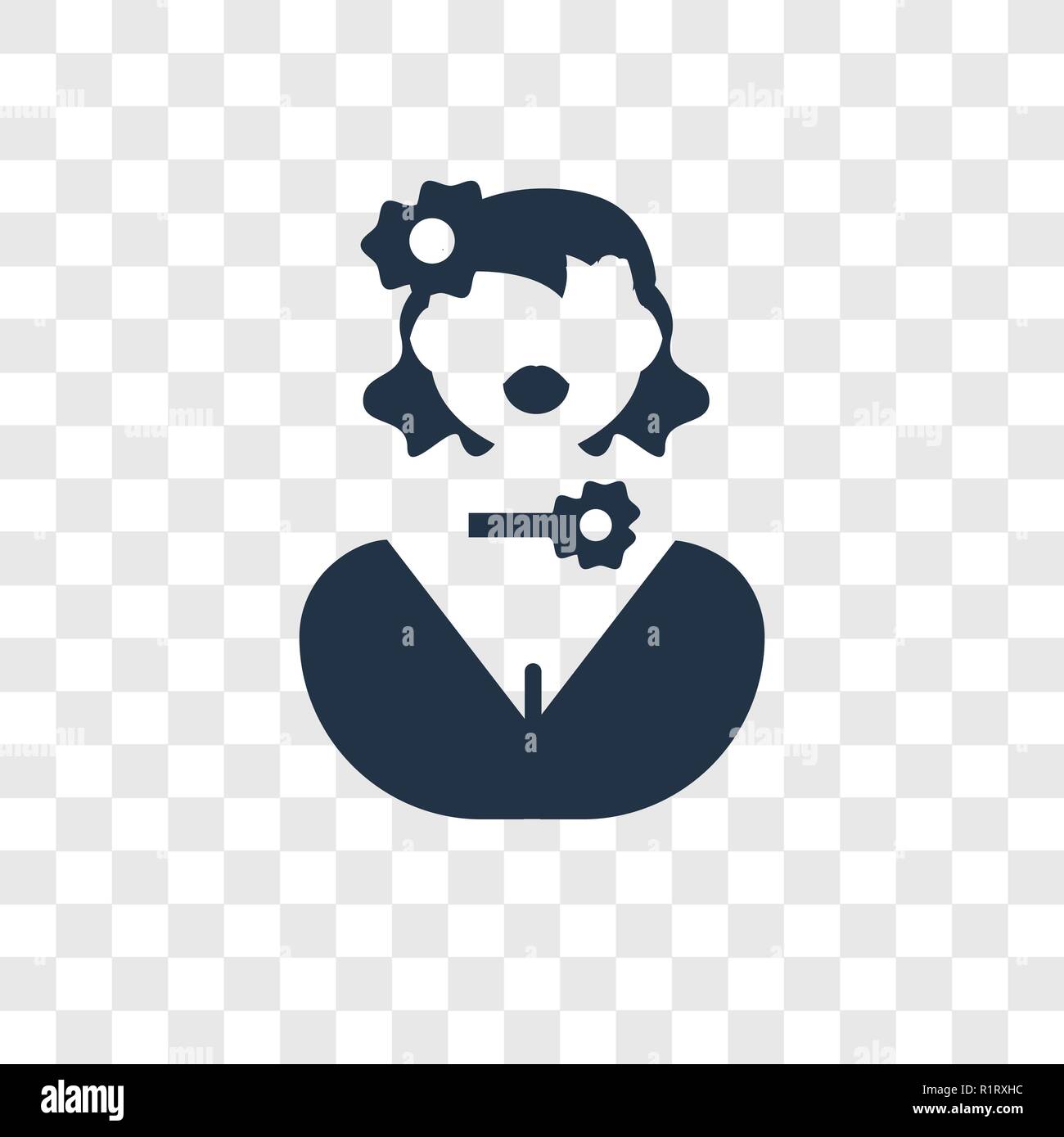 Woman vector icon isolated on transparent background, Woman ...
