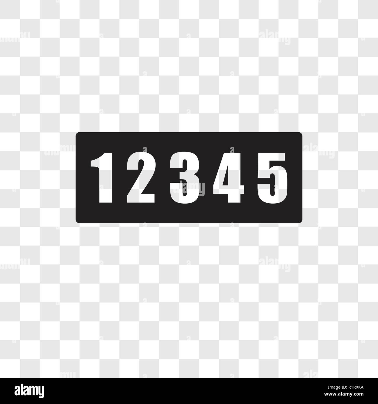 Numbers vector icon isolated on transparent background, Numbers ...
